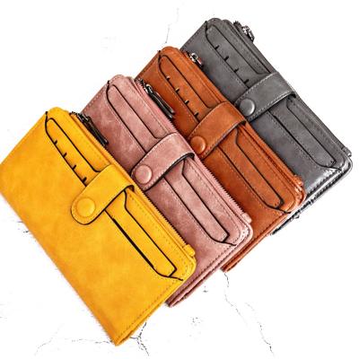China Wholesale Waterproof Durable Custom Folding Women's Logo Long Wallet Slim Women's Logo Leather Wallets Card for sale
