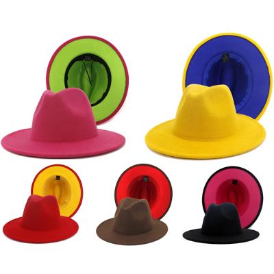 China Durable 42 Colors Spot Women's Style Elehant Western Hat With Flat Brim Jazz Woolen Hats Flat for sale