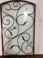 China Hollow Wrought Iron Glass Safety Tempered Technical Entry Door Suit Oval Shaped for sale