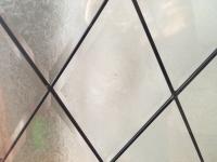 China Wooden Art Glass Panels Acid Etched Triple Layers Finished Surface for sale