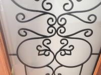 China Oval Shaped Iron Glass Entry Doors , Antiseptic Wrought Iron Doors With Glass for sale