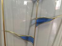 China Stained Kitchen Cabinet Glass Insulated / Bevelled / Polished Glass for sale