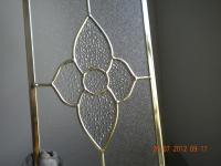 China Figured Glass Panels For Kitchen Cabinets , Beveled / Flat Edge Glass For Cabinets for sale