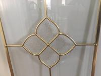 China Transparent Kitchen Cabinet Glass Metal Frame Beveled Edge Heat Resistant for sale