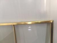 China Transparent Kitchen Cabinet Glass Metal Frame Beveled Edge Heat Resistant for sale