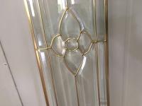 China Internal Half Glazed Beveled Edge Glass Brass Nickel Patina Available for sale