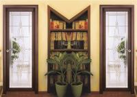 China Energy Efficient Sliding Door Glass Stained Glass Panels Curve / Flat Shape for sale