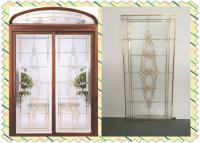 China Energy Efficient Sliding Door Glass Stained Glass Panels Curve / Flat Shape for sale