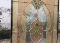 China Theft Proof Art Glass Panels  Black Zinc Translucency Glue Chip Bevel for sale