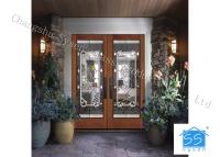 China Bevel Custom Glass Window Panels , Theft Proof Brass Decorative Art Glass for sale
