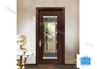 China Bevel Custom Glass Window Panels , Theft Proof Brass Decorative Art Glass for sale