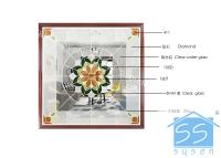 China Float Clear Beveled Glass Window Panels , Brass  Yellow  Diamond Door Glass Panels for sale