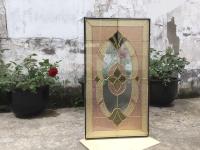 China Theft Proof Art Glass Panels  Black Zinc Translucency Glue Chip Bevel for sale