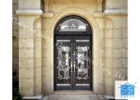 China Bevel Custom Glass Window Panels , Theft Proof Brass Decorative Art Glass for sale