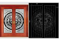China Decorative Wrought Iron Glass For Door Agon Filled 22*64inch Size Shaped for sale