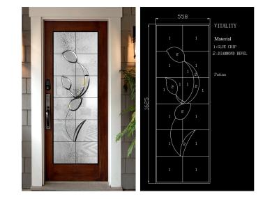 China Building Art Glass Panels Patina Brass / Black Chrome / Red Copper Optional for sale