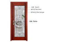 China Economical Strong 22*64 Brass Patterned Window Glass Panels Unique Heat Resistant for sale