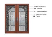 China Wood Frame Dedorative Sliding Glass Door , Black Patina Internal Glass Sliding Doors for sale