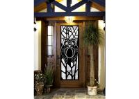 China Erosion Resistance / Fireproof Wrought Iron Glass Square Steel Doors for sale