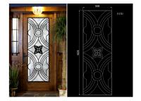 China Oval Shaped Iron Glass Entry Doors , Antiseptic Wrought Iron Doors With Glass for sale