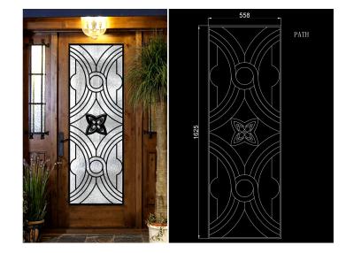 China Oval Shaped Iron Glass Entry Doors , Antiseptic Wrought Iron Doors With Glass for sale