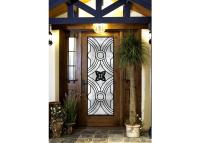 China Oval Shaped Iron Glass Entry Doors , Antiseptic Wrought Iron Doors With Glass for sale