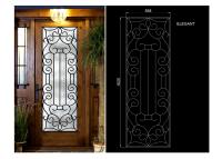China Glass Lowes Wrought Iron Entry Doors And Glass Agon Filled 22*64 Inch Durable for sale