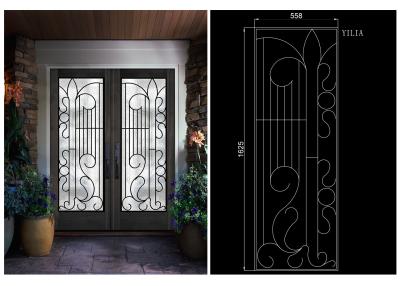 China Professional Wrought Iron Glass Inlaid Door Glass For Building Sound Insulation for sale