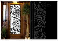 China Rustic Elegance Wrought Iron Glass Agon Filled With Silk Screening 22*64 Inch for sale
