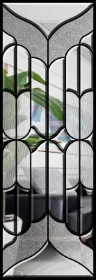 China Colourful Decorative Door Glass , Clear Solid Glass Zinc / Patina / Nickel for sale