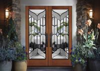 China Colourful Decorative Door Glass , Clear Solid Glass Zinc / Patina / Nickel for sale