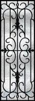 China Home Decration Tempered Wrought Iron Door Glass Silk Screening 22*64 Inch for sale