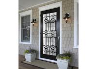 China High Polished Elegant Inlaid Wrought Iron Glass / Decorative Door Glass For Building Hand Forged Textures for sale