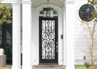 China Prevent Freezing﻿ Tempered Wrought Iron Door Glass Silk Screening Great Security Feature for sale