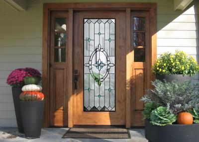 China Art Nouveau Three Dimensional Glass / Apartment Home Decorative Glass Floral Designs for sale