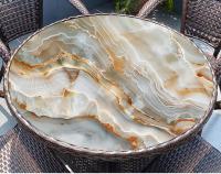 China Rock pattern glass table for sale