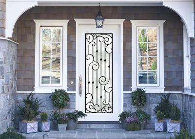 China Antiseptic Custom Wrought Iron Doors With Glass Inspiration Craftsmanship for sale