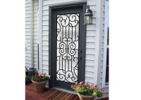China Durable Wrought Iron Glass Inlaid Door , Decorations Wrought Iron Interior Doors for sale