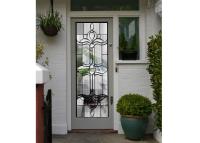 China Door Embroidered Beveled Clear Art Glass Sheets ,  Decorative Panel Glass for sale