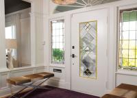China Original Artwork Architectural Decorative Stained Glass Door Panels Nouveau Art Deco for sale