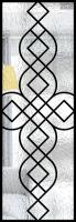 China Decorative Wrought Iron Glass For Door Agon Filled 22*64 Inch Size Shaped for sale