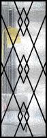 China Decorative Wrought Iron Glass For Door Agon Filled 22*64 Inch Size Shaped for sale