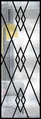 China Decorative Wrought Iron Glass For Door Agon Filled 22*64 Inch Size Shaped for sale