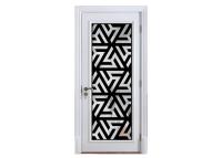 China Classic Modern Matte Black Oval Shaped Iron Door Glass 40 In X 96 In for sale