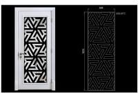 China Classic Modern Matte Black Oval Shaped Iron Door Glass 40 In X 96 In for sale