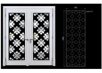 China Classic Modern Matte Black Oval Shaped Iron Door Glass 40 In X 96 In for sale