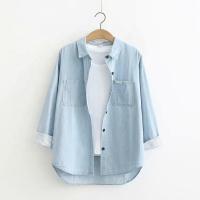 China 100% Cotton Plaid Denim Knit Fabric 58/60 Width 130gsm for Shirt Garment for sale