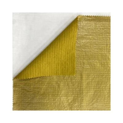 China Shiny Metal Coated Nylon Gridstop Fabric 57/58 94gsm for Bags Purses Totes for sale