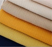 China 100% Cotton Muslin Gauze Fabric 125gsm Double Layer Crinkle for Baby Blanket Pajama for sale
