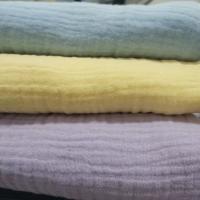 China 100% Cotton Muslin Gauze Fabric 125gsm Double Layer Crinkle for Baby Blanket Pajama for sale